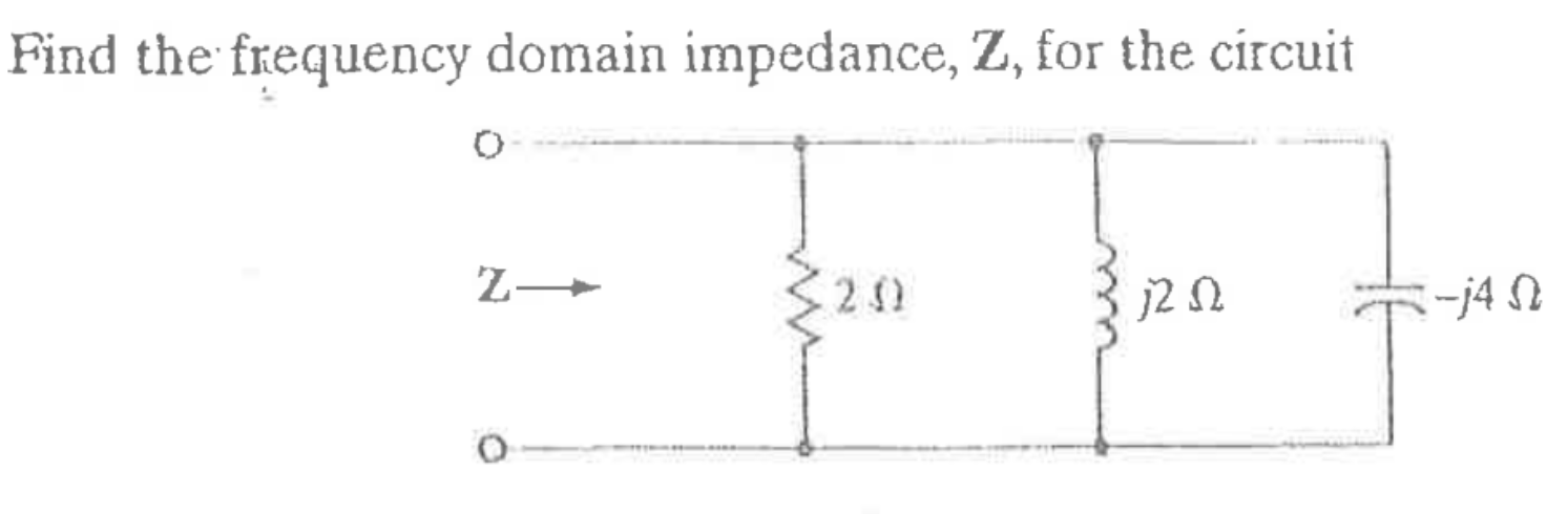 Solved Find the frequency domain impedance, Z, for the | Chegg.com