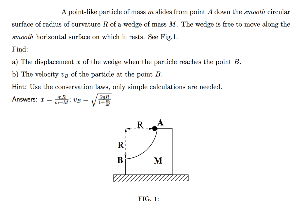 Solved A point-like particle of mass m slides from point A | Chegg.com