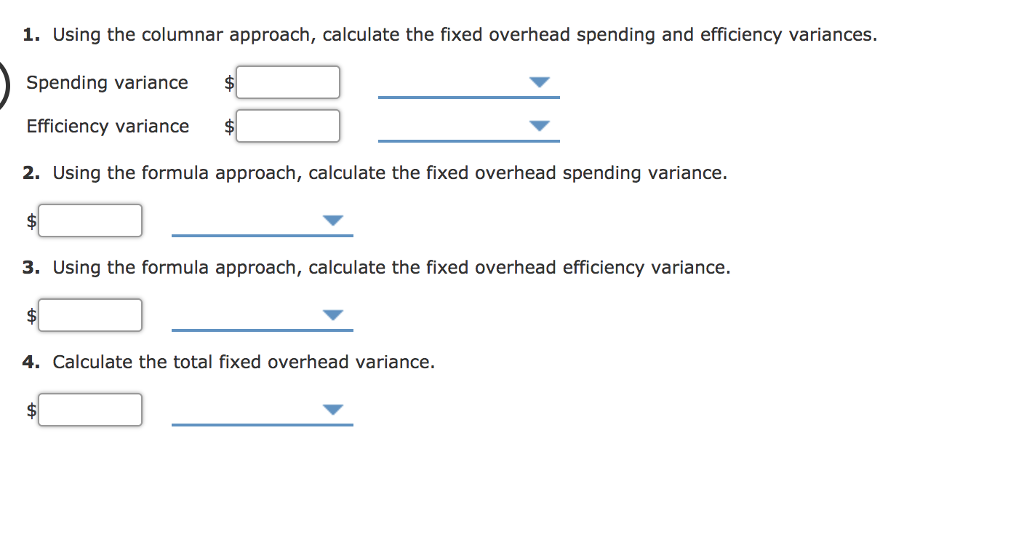 Solved Fixed Overhead Spending and Volume Variances, | Chegg.com