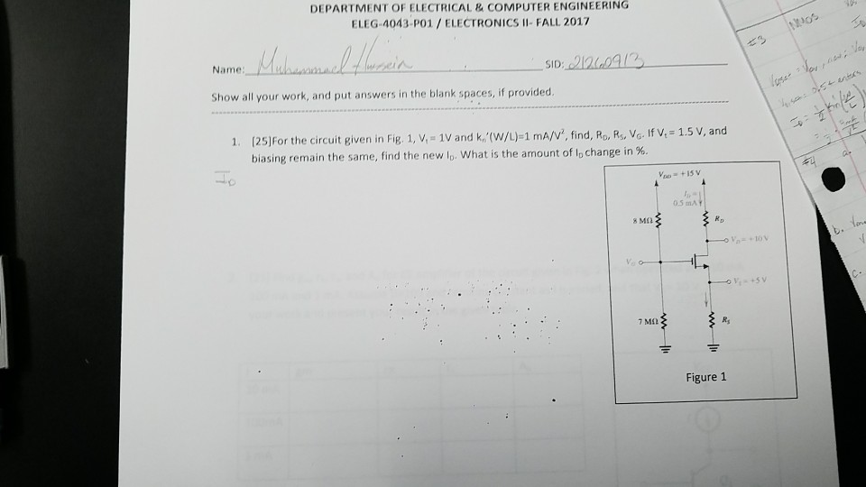 Solved DEPARTMENT OF ELECTRICAL & COMPUTER ENGINEERING | Chegg.com