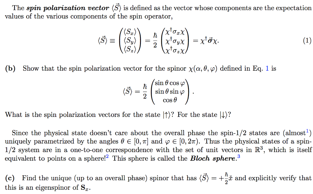 Solved The spin polarization vector (S) is defined as the | Chegg.com