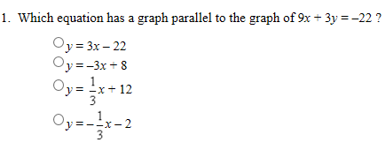 Solved Which equation has a graph parallel to the graph of | Chegg.com