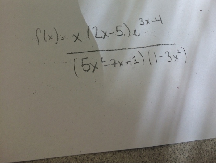 Solved Find Derivative F X X 2x 5 E 3x 4 5x 2