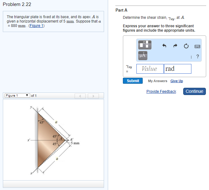 Solved The triangular plate is fixed at its base, and its | Chegg.com