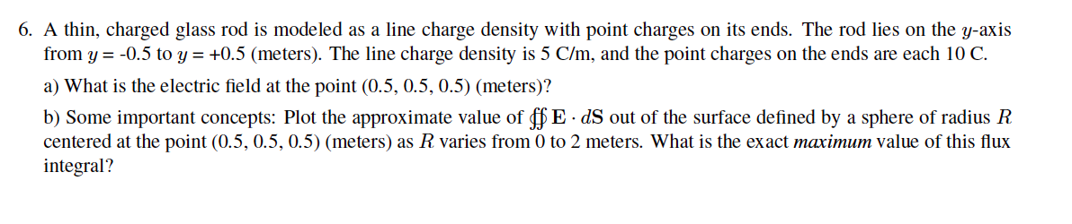A Thin, Charged Glass Rod Is Modeled As A Line Cha... | Chegg.com