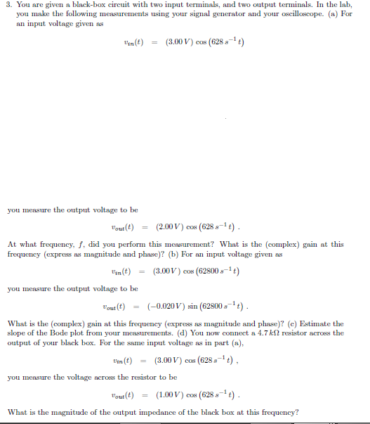 Solved 3. You are given a black-box circuit with two input | Chegg.com