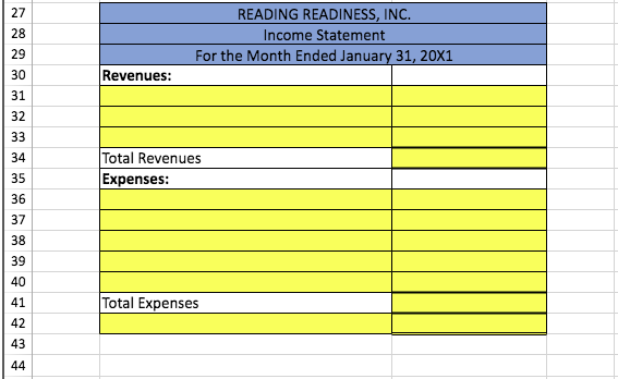 Solved 1. Prepare an income statement from a list of | Chegg.com