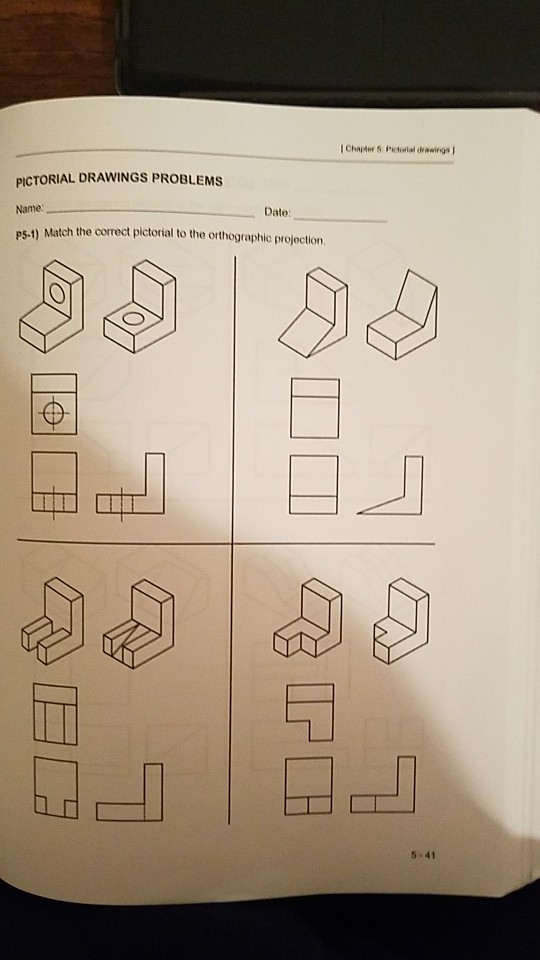 Solved PICTORIAL DRAWINGS PROBLEMS Name: P5-1) Match the | Chegg.com