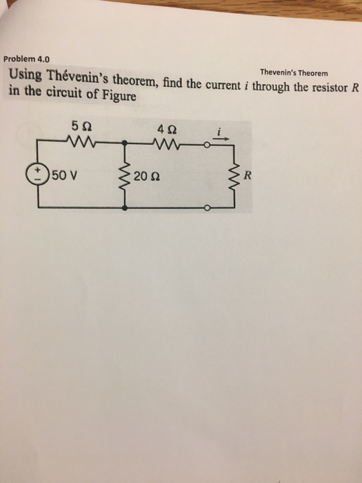 Solved Using Thevenin's theorem, find the current i through | Chegg.com