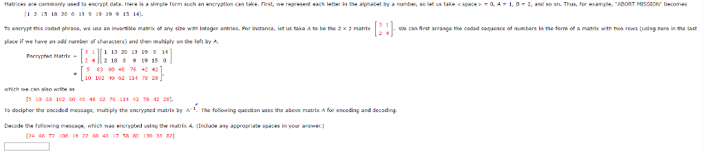 Decode the following message, which was encrypted | Chegg.com
