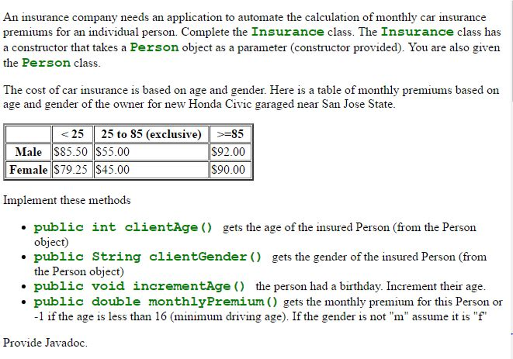 Solved Here Is The Person Class Provided Use The Following