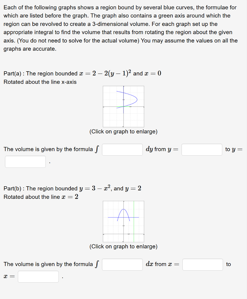 Solved Each of the following graphs shows a region bound by | Chegg.com
