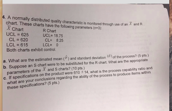 Solved A normally distributed quality characteristic is | Chegg.com