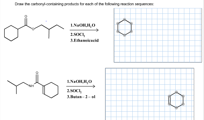 Solved Draw the carbonyl-containing products for each of the | Chegg.com