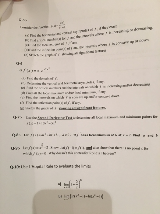 Solved Consider The Function F X 2x 2 X 2 1 Find The