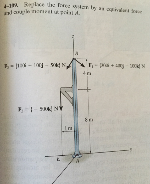 Solved Replace the force system by an equivalent force and | Chegg.com
