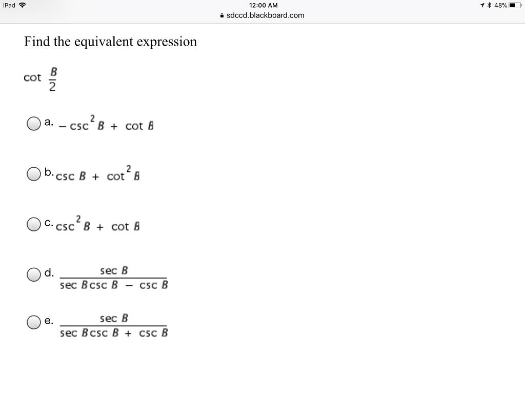 Solved iPad? 12:00 AM a sdccd.blackboard.com Find the | Chegg.com