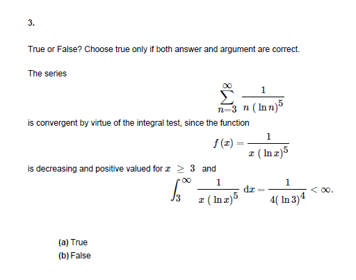 Solved True or False? Choose true only if both the argment | Chegg.com