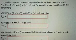 Solved (1 point) Find a vector parametric equation r() for | Chegg.com