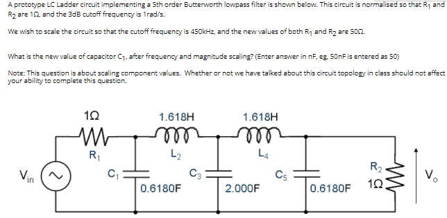 Solved R2 are 12, and the 3dB cutoff frequency is 1rad/s. | Chegg.com