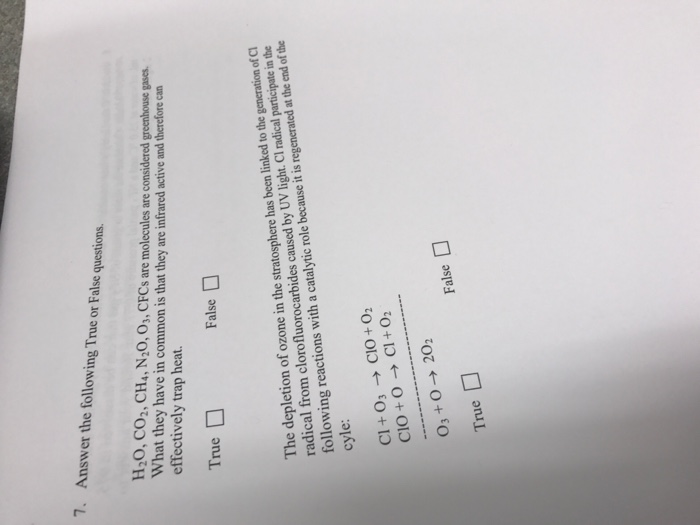 Solved Answer the following True or False questions. H_2O, | Chegg.com