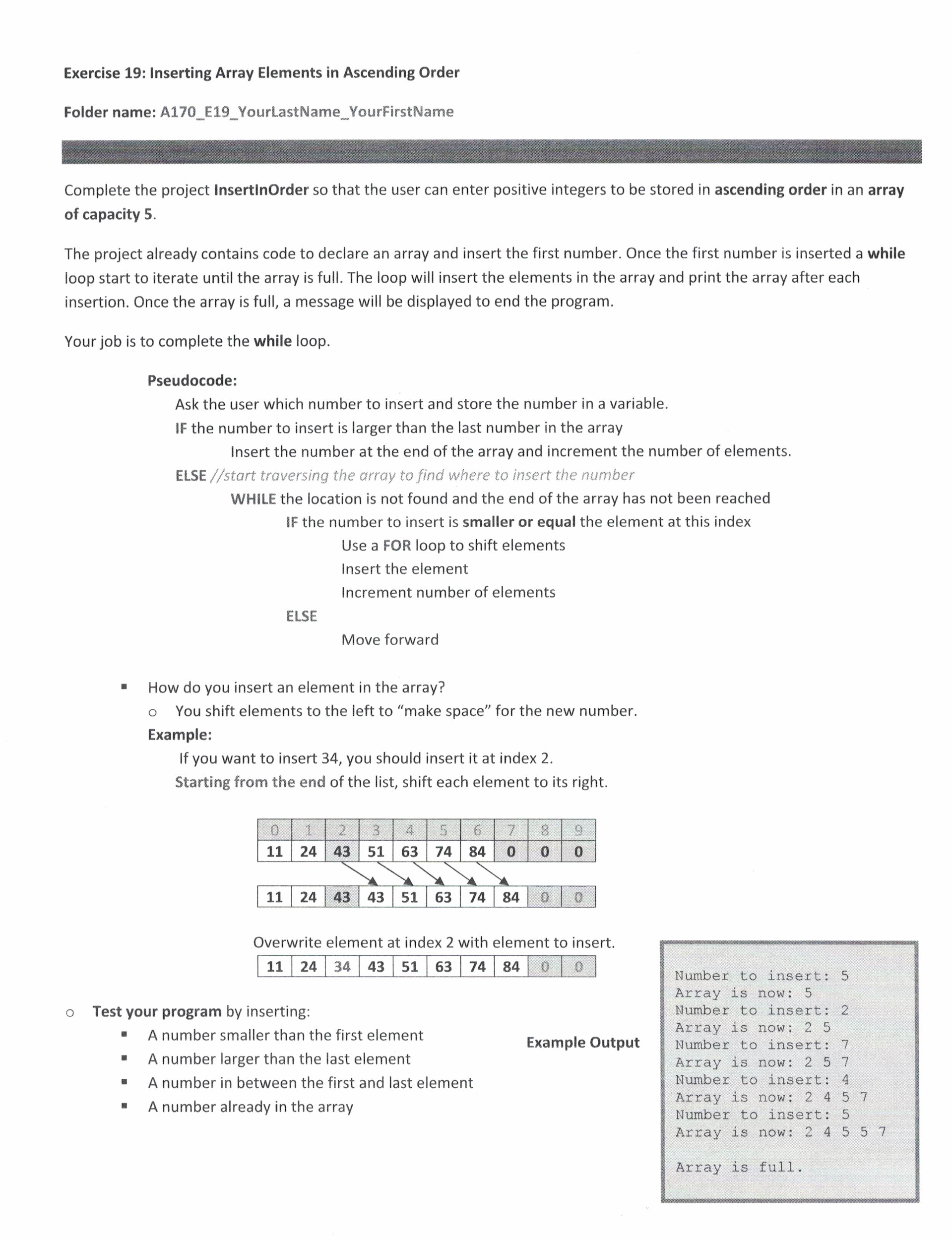 Solved Exercise 19 in Java /** * (name header) */ import | Chegg.com