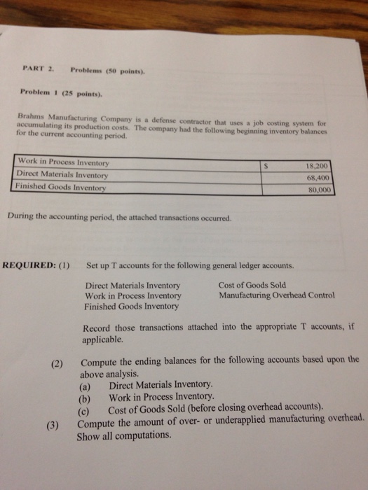 Solved PART 2. Problems (50 points). Problem 1 (25 points). | Chegg.com