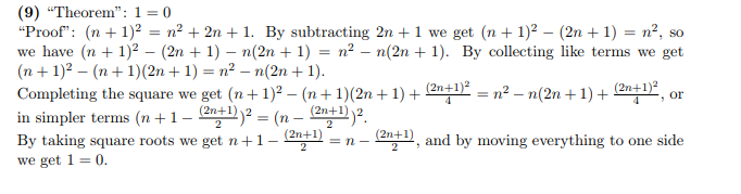 Solved (9) "Theorem": 1-0 Proof": (n1)2 n2 +2n 1. By | Chegg.com