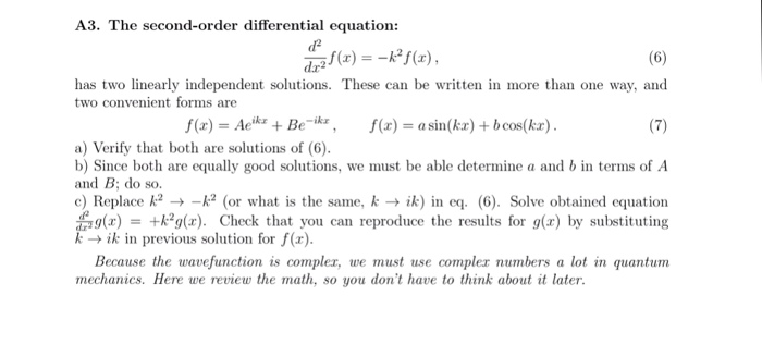 Solved The second - order differential equation:d^2/dx^2f(x) | Chegg.com