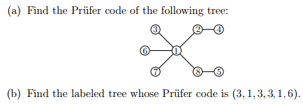 Solved Find the Prufer code of the following tree: Find the | Chegg.com