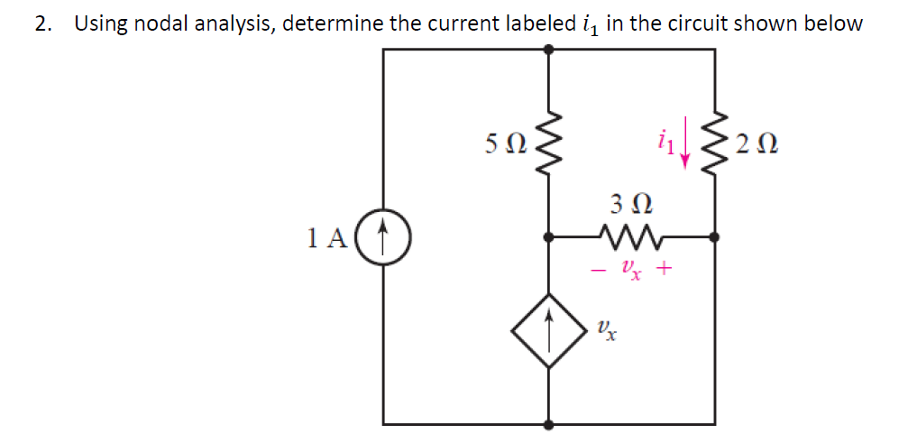 Solved Using nodal analysis, determine the current labeled | Chegg.com