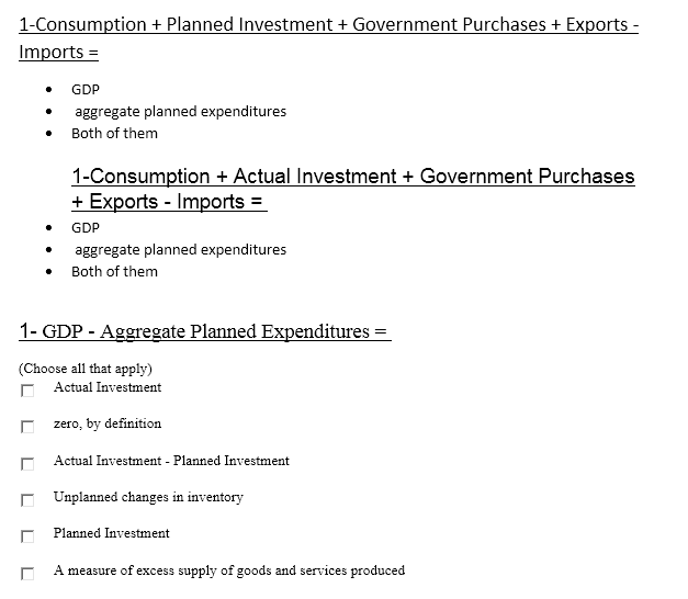 Solved Consumption + Planned Investment + Government | Chegg.com