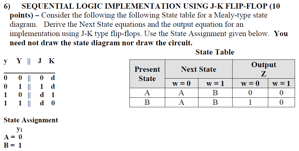 Solved Consider the following the following State table for | Chegg.com
