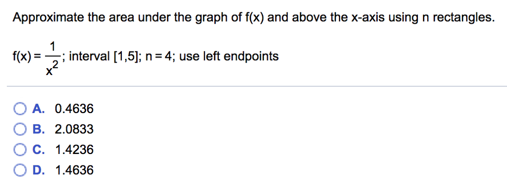 Solved Approximate the area under the graph of f(x) and | Chegg.com