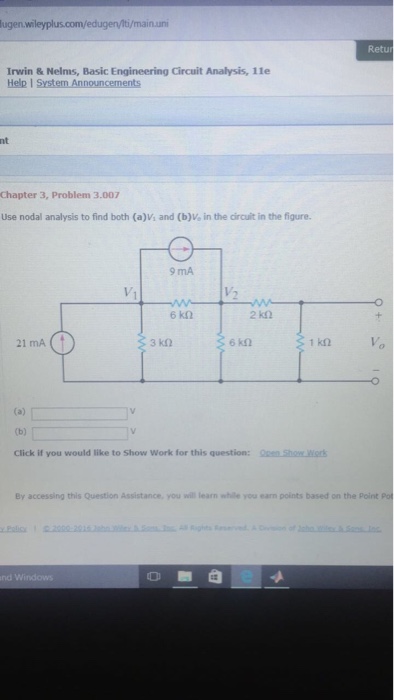Solved Use nodal analysts to find both (a)V_1 and (b)V_0 in | Chegg.com