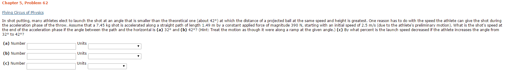 Solved In shot putting, many athletes elect to launch the | Chegg.com