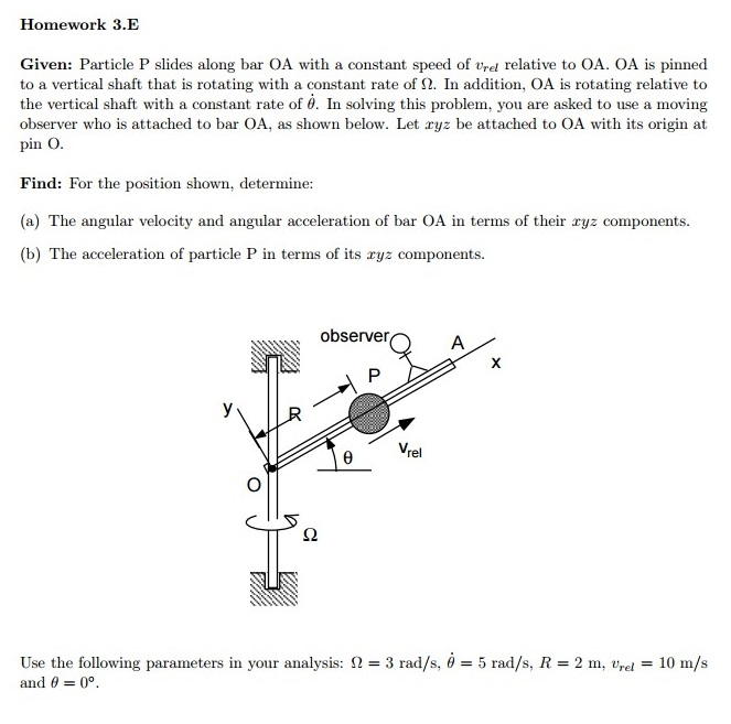 Solved Given: Particle P slides along bar OA with a constant | Chegg.com
