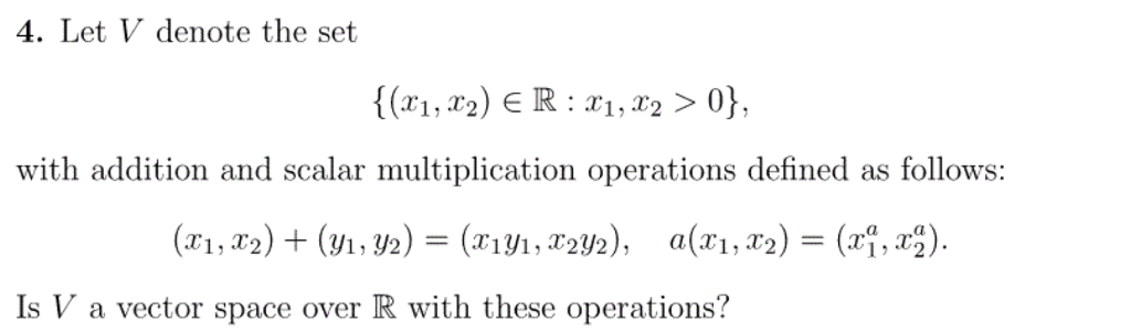 Let V denote the set {(x_1, x_2) elementof R: x_1, | Chegg.com