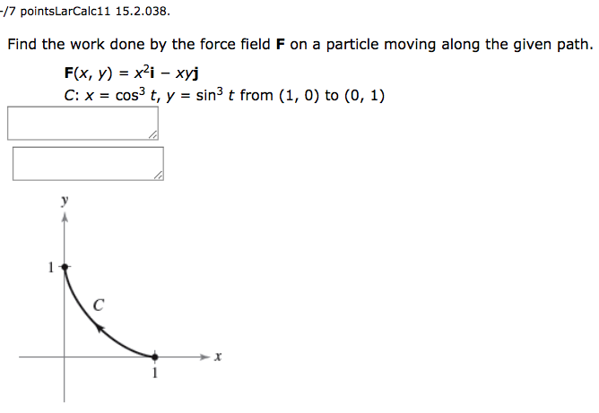 Solved Find the work done by the force field F on a particle | Chegg.com