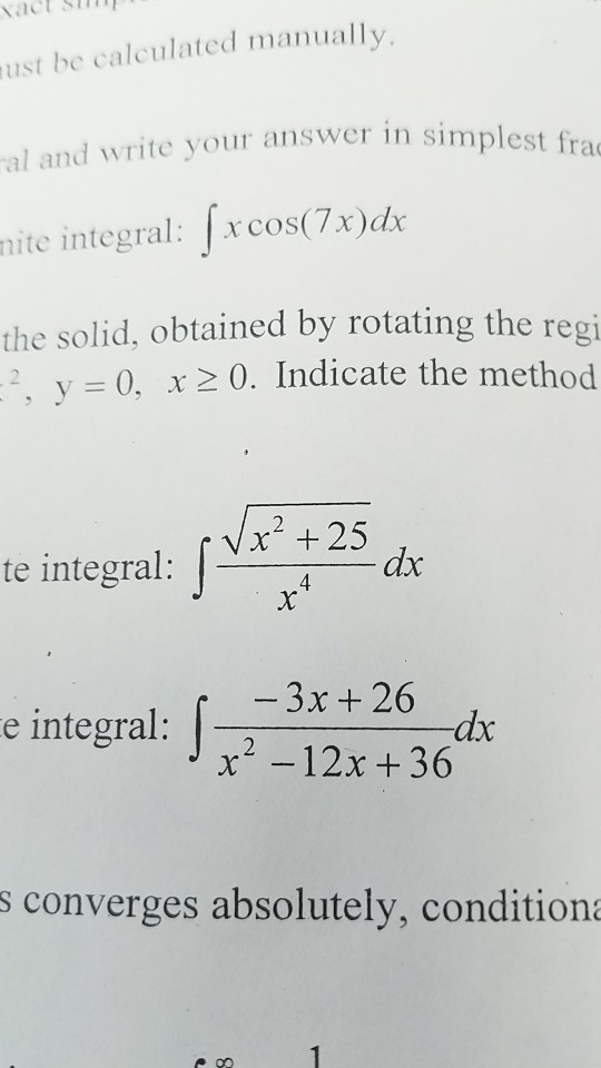 Solved integral x cos (7x) dx integral Squareroot x^2 + | Chegg.com