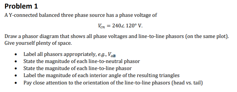 Solved Problem1 AY-connected balanced three phase source has | Chegg.com