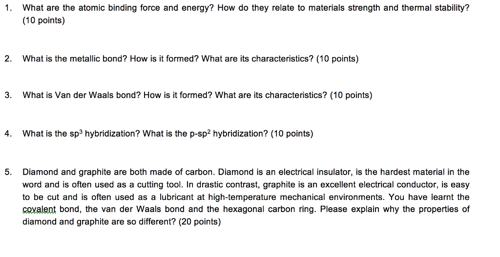Solved What are the atomic binding force and energy? How do | Chegg.com