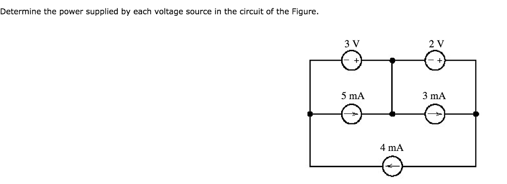 Solved Determine the power supplied by each voltage source | Chegg.com