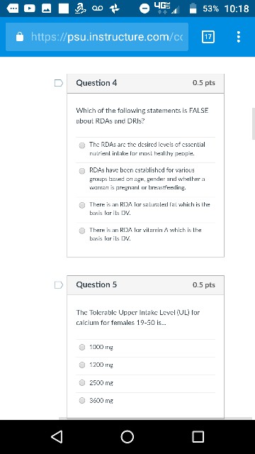Solved e https://psu.instructure.com/c回 D Question 4 0.5 pts | Chegg.com