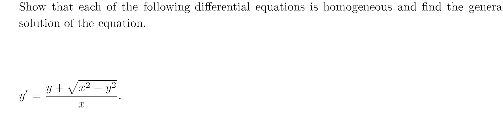 Solved Show that each of the following differential | Chegg.com