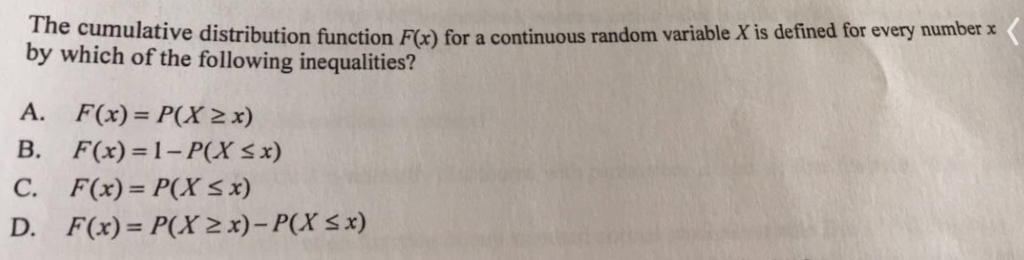 Solved The cumulative distribution function F (x) for a | Chegg.com