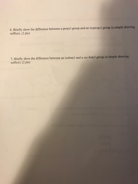 Solved the difference between a propyl group and an | Chegg.com