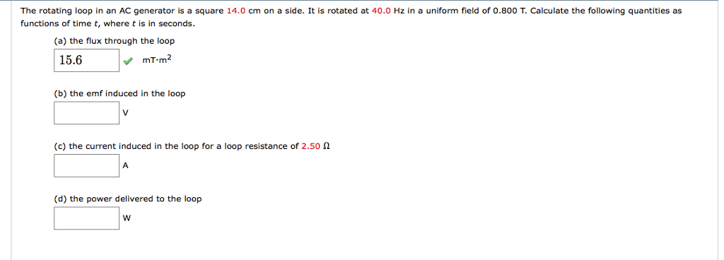 Solved The rotating loop in an AC generator is a square 14.0 | Chegg.com