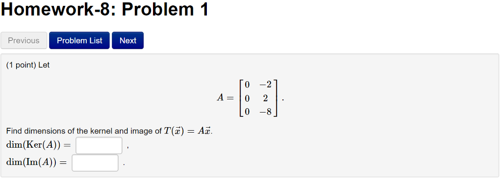 Solved Homework-8: Problem1 Previous Problem ListNext (1 | Chegg.com