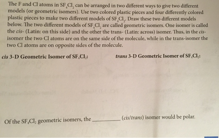 Solved The F and Cl atoms in SF_4 Cl_2 can be arranged in | Chegg.com